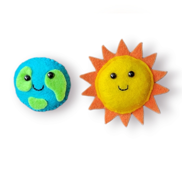 Handmade | Other | Felted Sun And Earth Pals | Poshmark